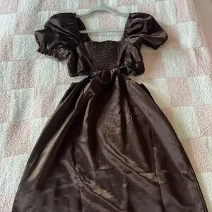 H&M | Dresses | Hm Divided Brown Satin Dress | Poshmark